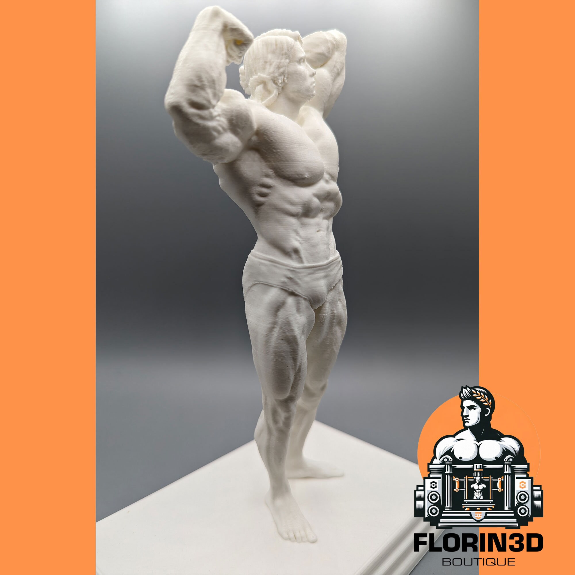 3D Printed Bodybuilding Sculpture arnold 20 Cm PLA Figurine Muscle Art ...