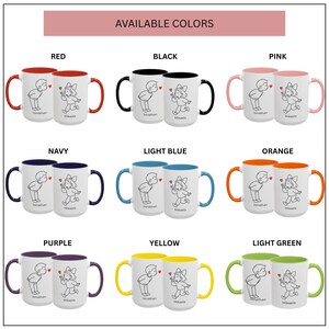 Personalized Couple Mugs | Cute Cartoon Love Mug Set | Custom Names ...