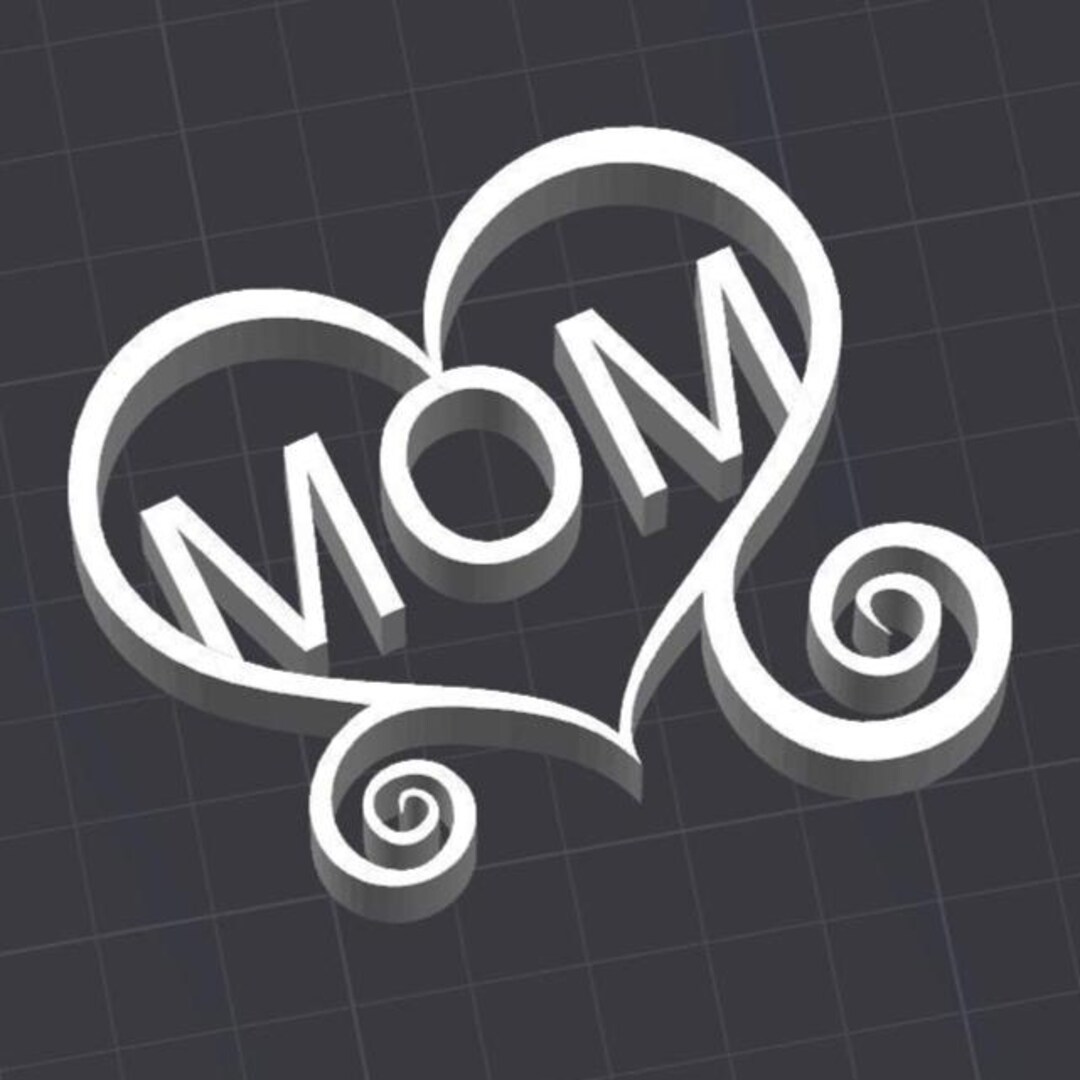 I Love Mom Heart Mothers Day STL 3D Printer File - Etsy
