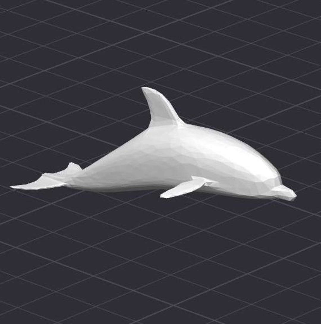 Low Poly Dolphin STL 3D Printer File - Etsy