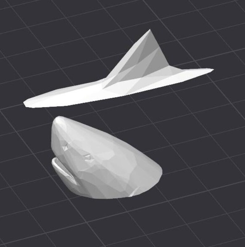 Shark Head and Fin STL 3D Printer File - Etsy Australia