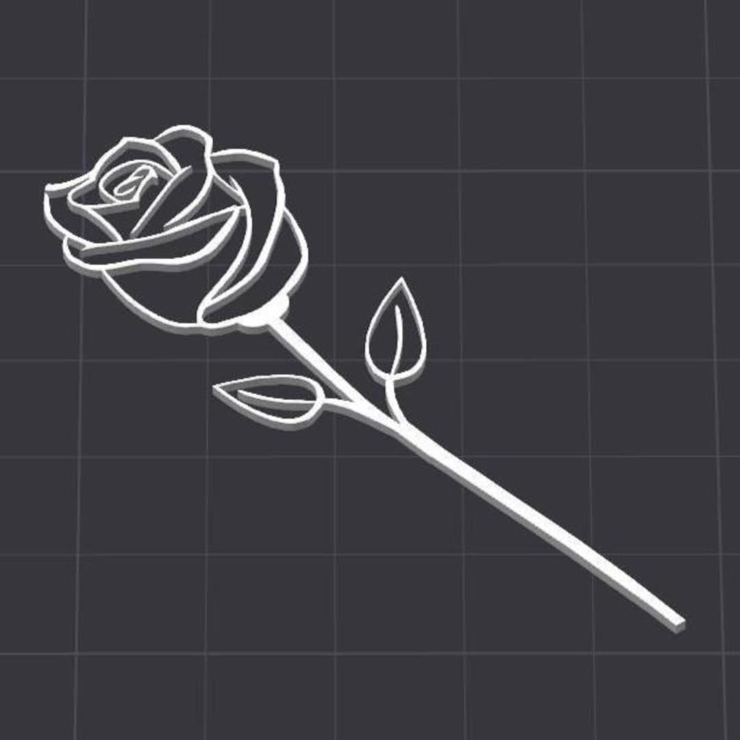 Rose Flower 2D Art STL 3D Printer File - Etsy