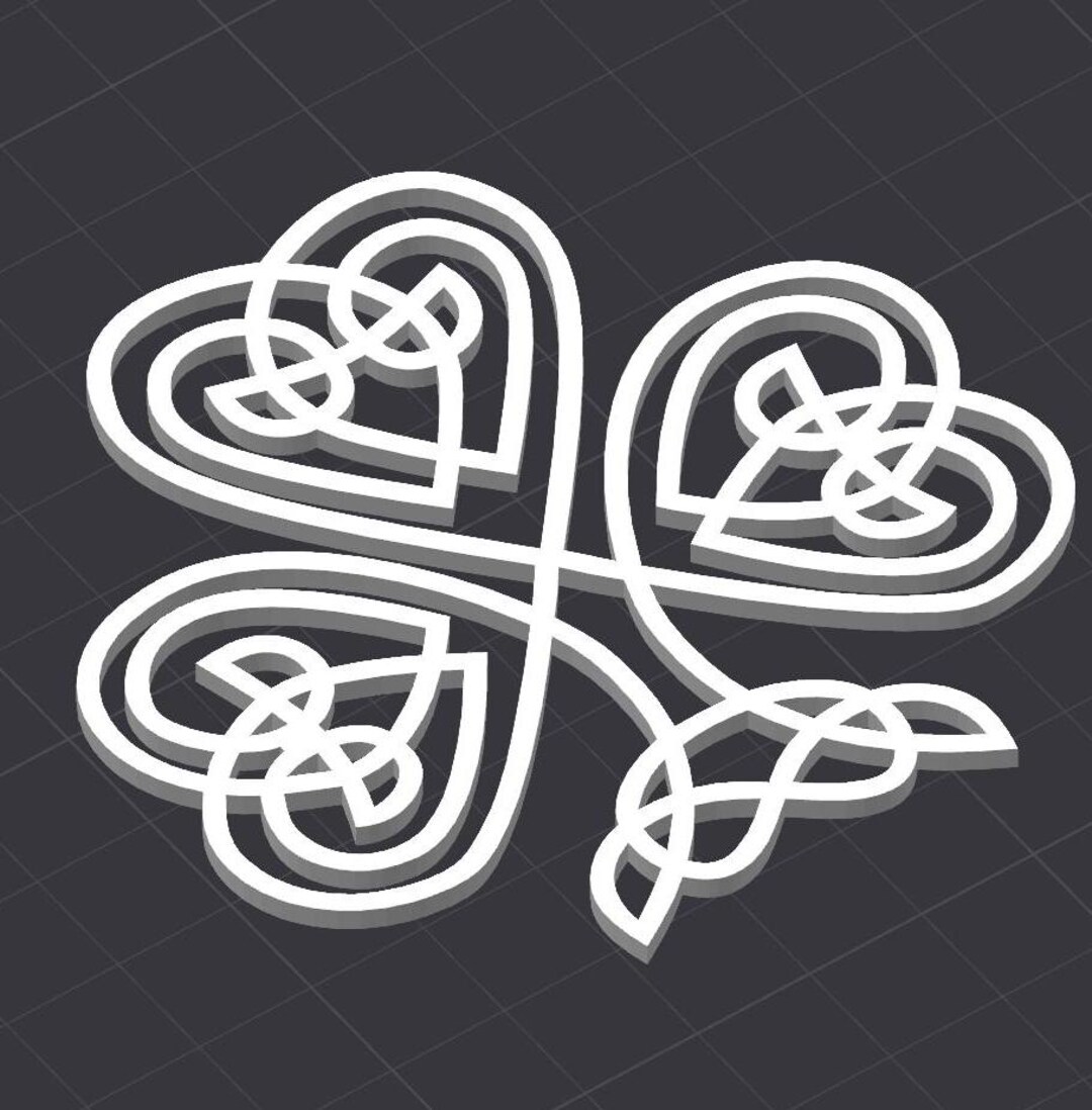 Celtic Shamrock Four Leaf Clover STL 3D Printer File Saint Patrick's - Etsy