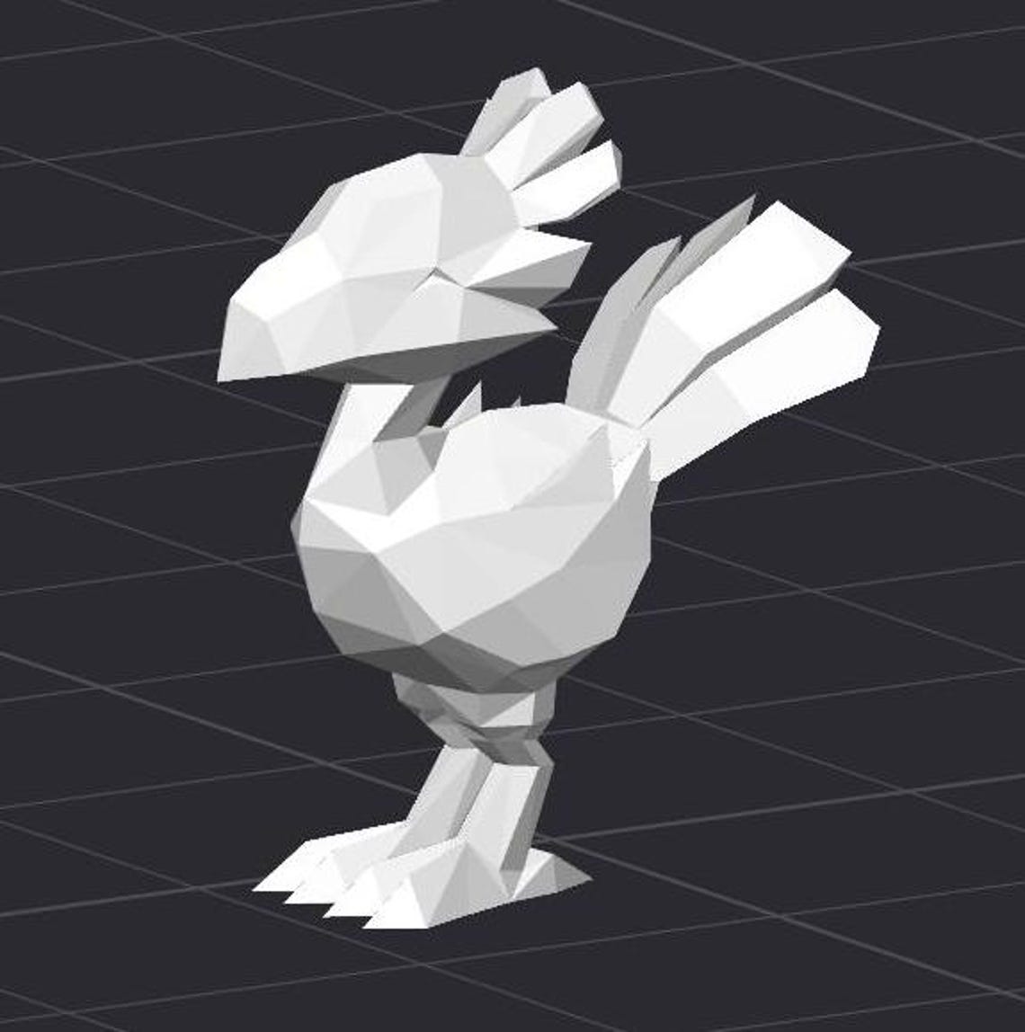 Chocobo Bird Low Poly STL 3D Printer File - Etsy