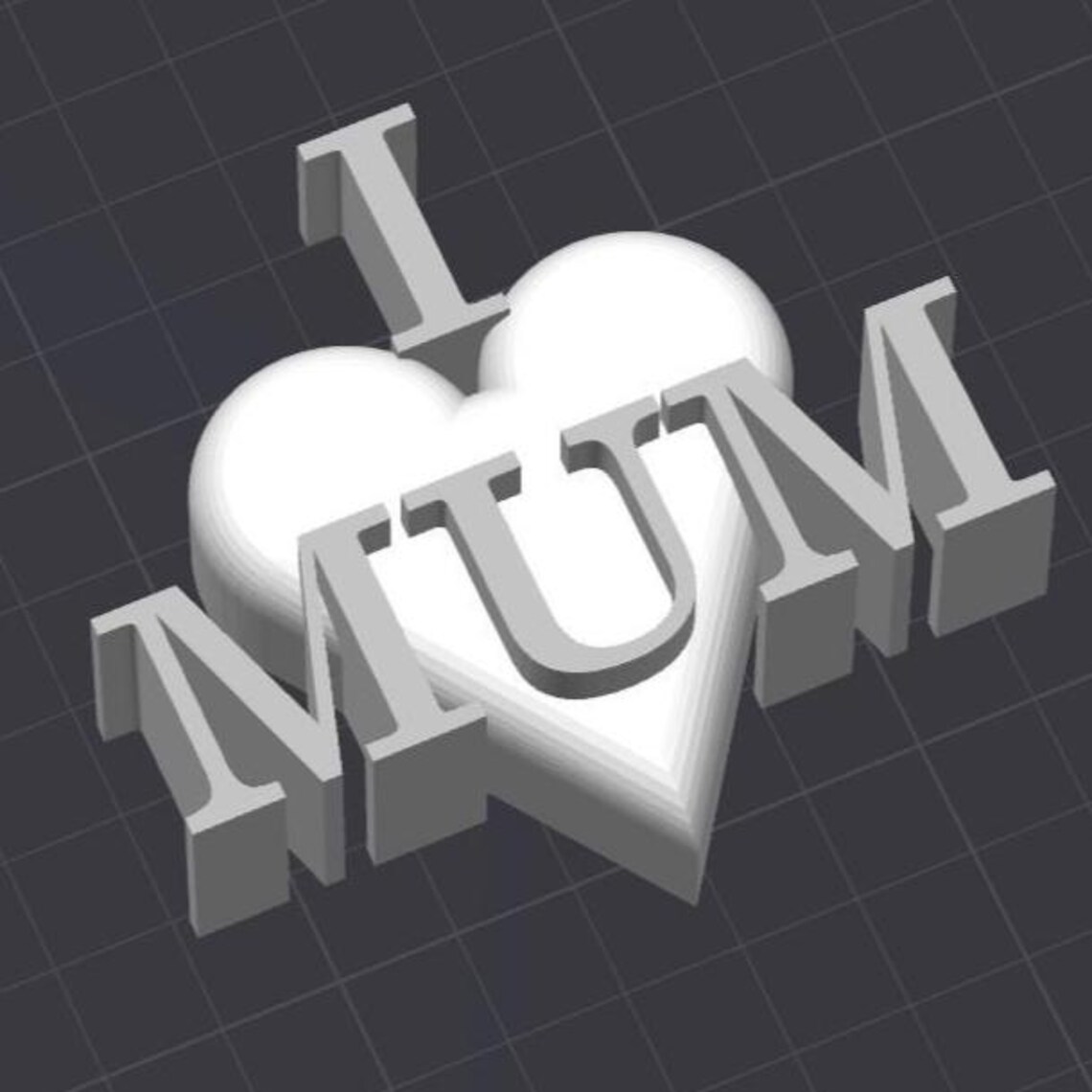 I Love Mum Mothers Day STL 3D Printer File - Etsy