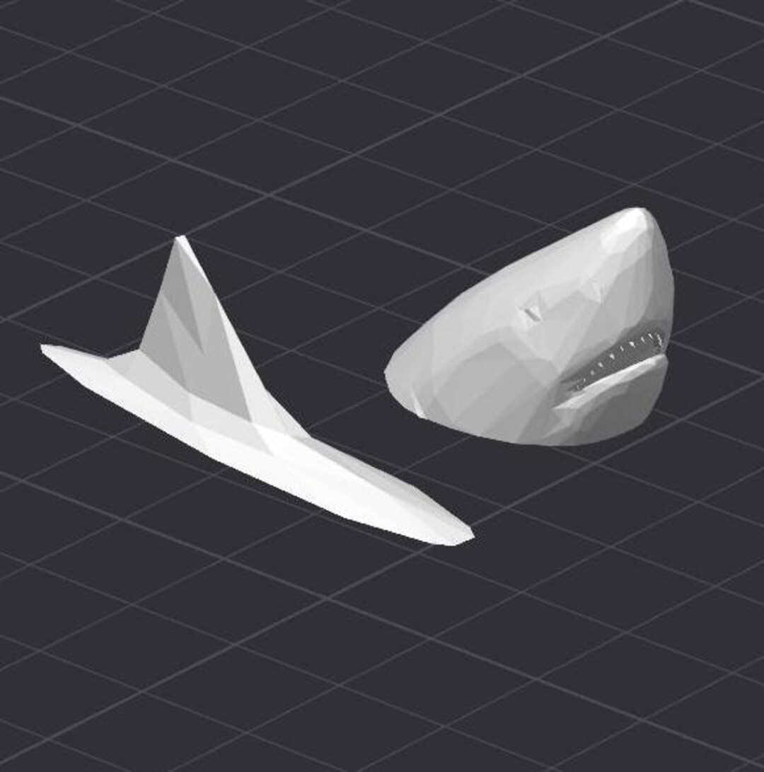 Shark Head and Fin STL 3D Printer File - Etsy