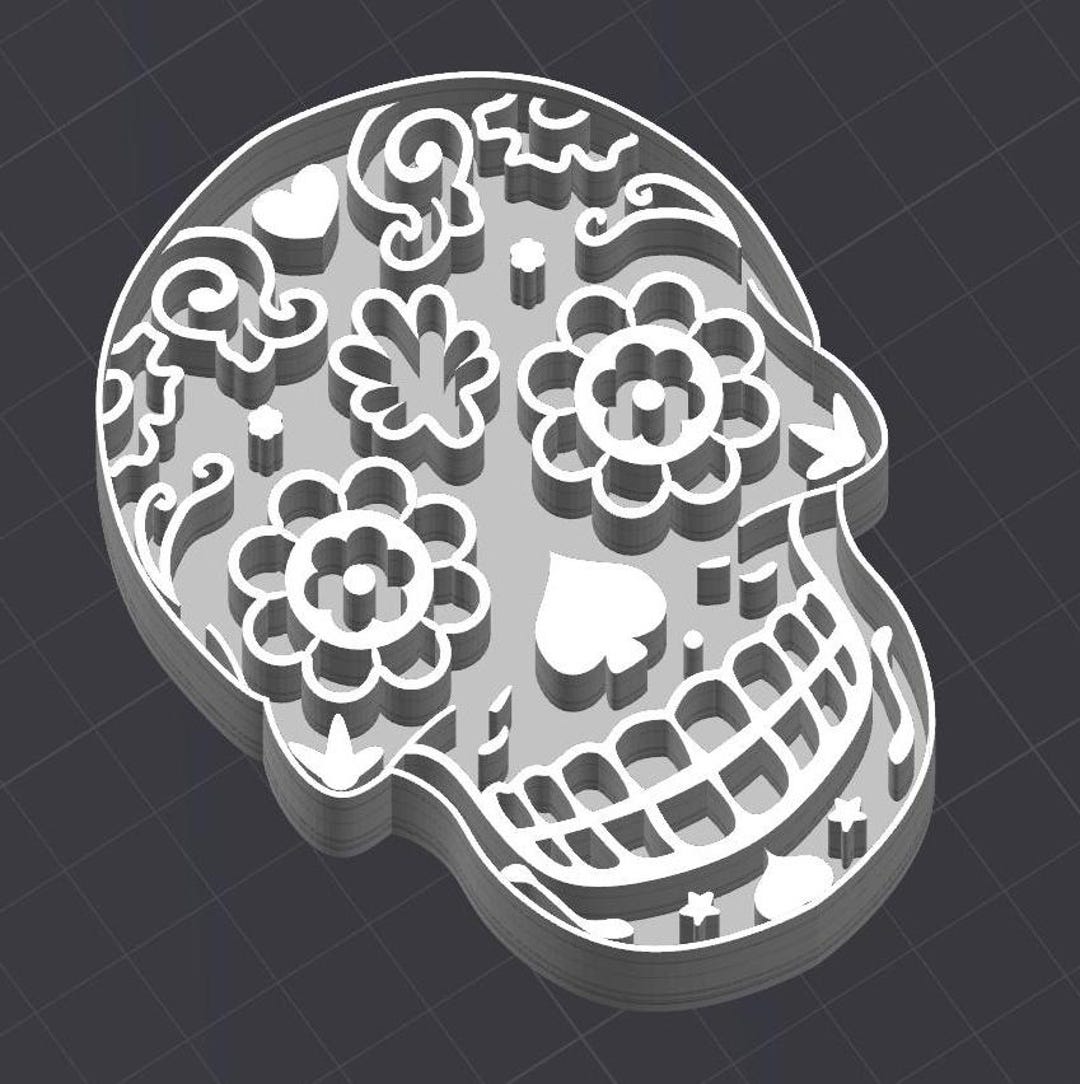 Mexican Sugar Skull Cookie Cutter STL 3D Printer File - Etsy