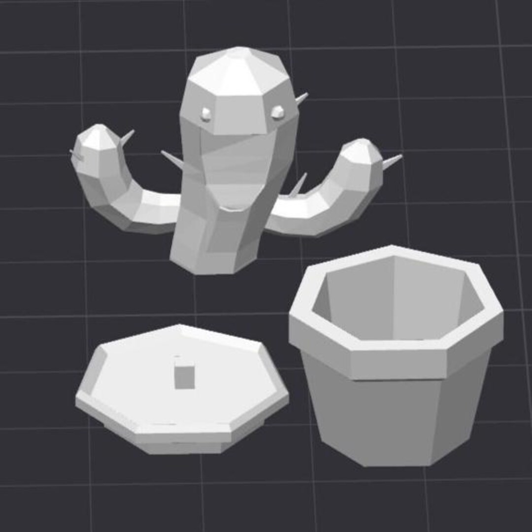 Smiling Cactus Container Stash Organizer STL 3D Printer File - Etsy
