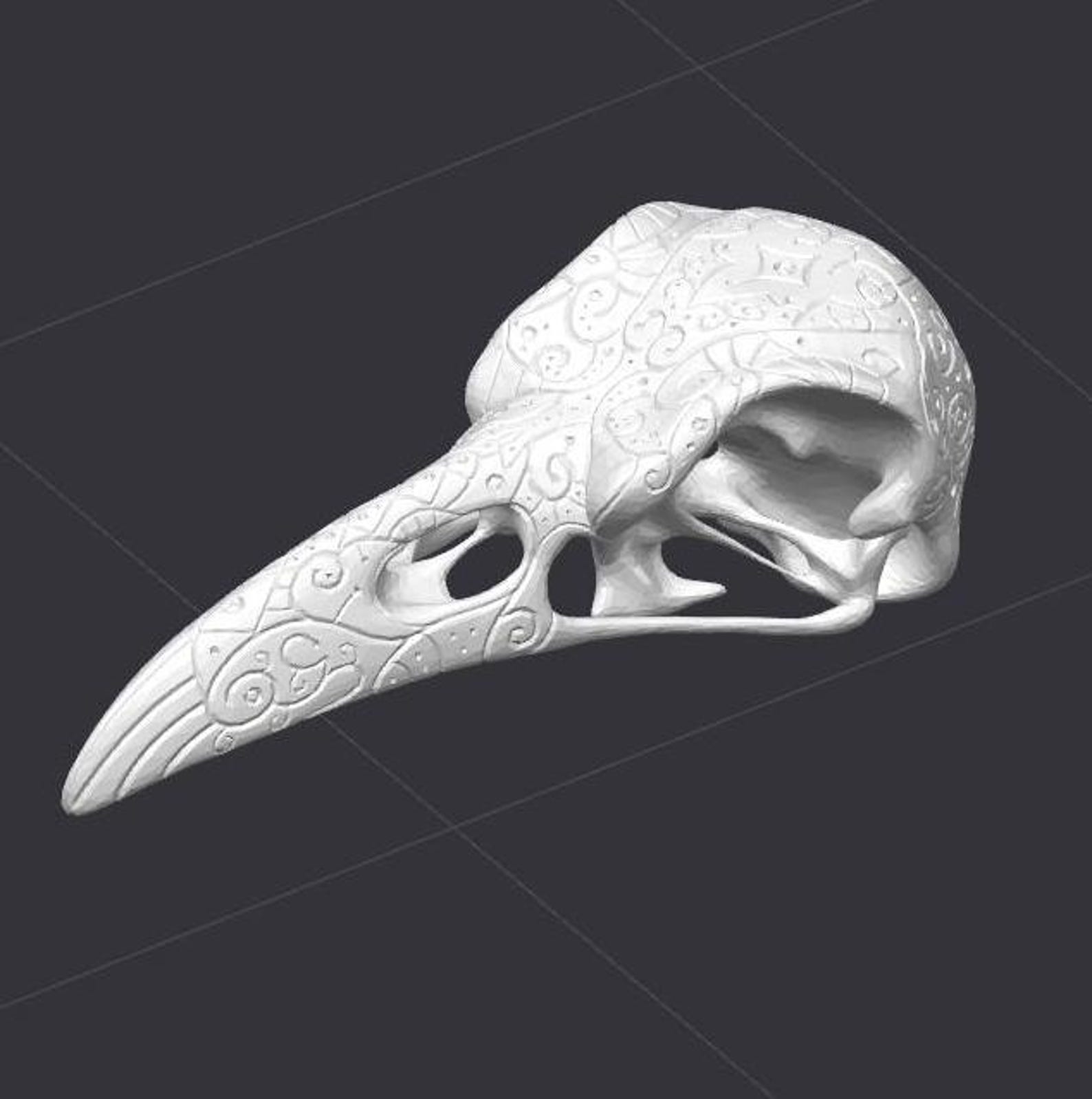 Ornate Raven Crow Skull STL 3D Printer File - Etsy