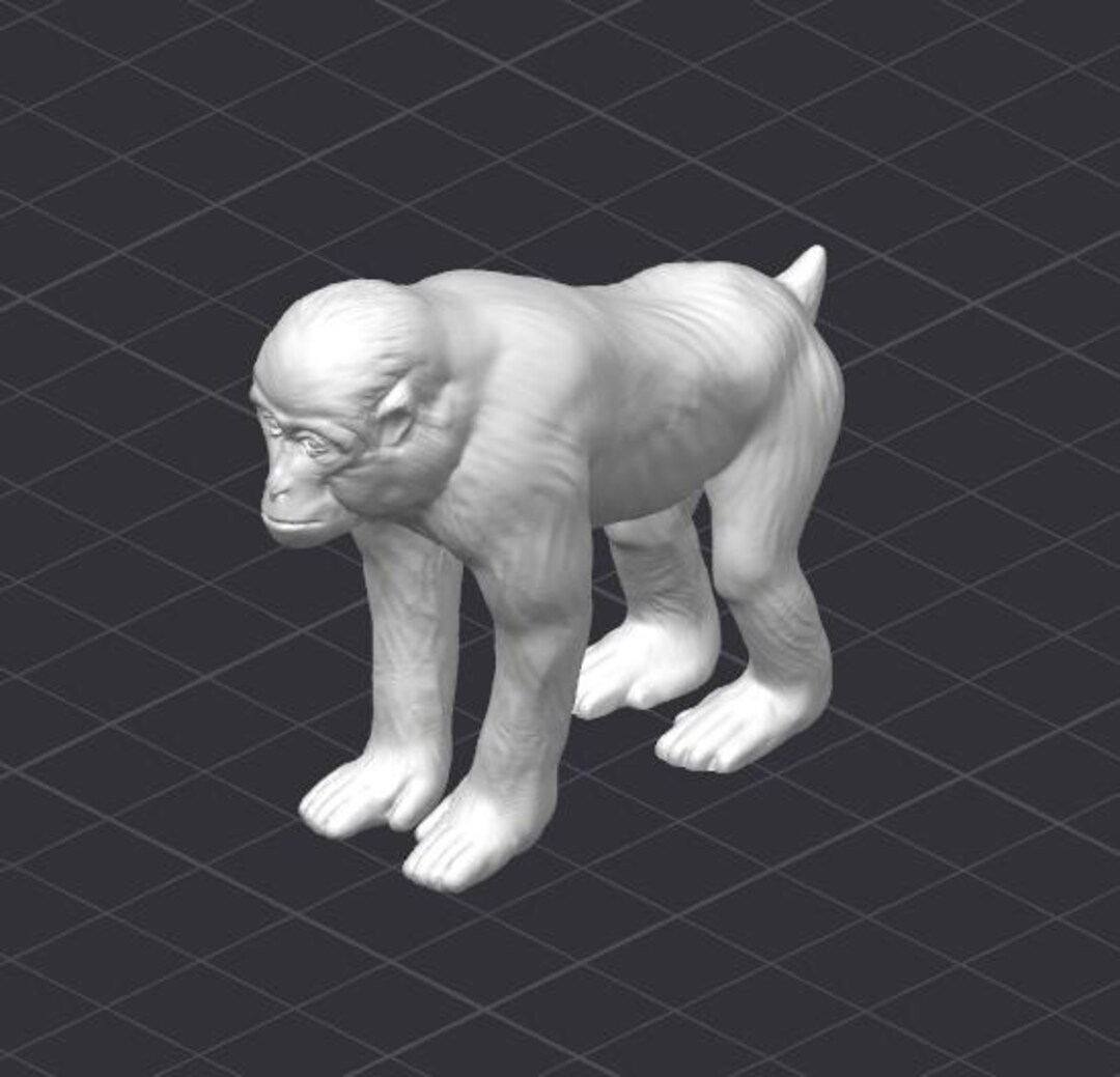Monkey STL 3D Printer File Animal - Etsy