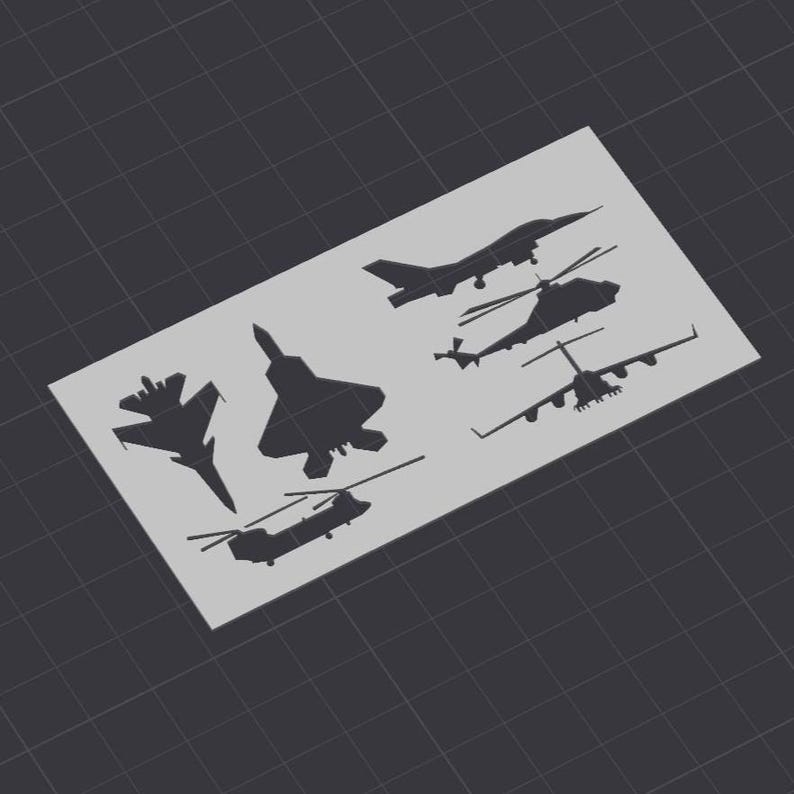 Military Aircraft Stencil Drawing Tracing Trace F22 Raptor Helicopter ...