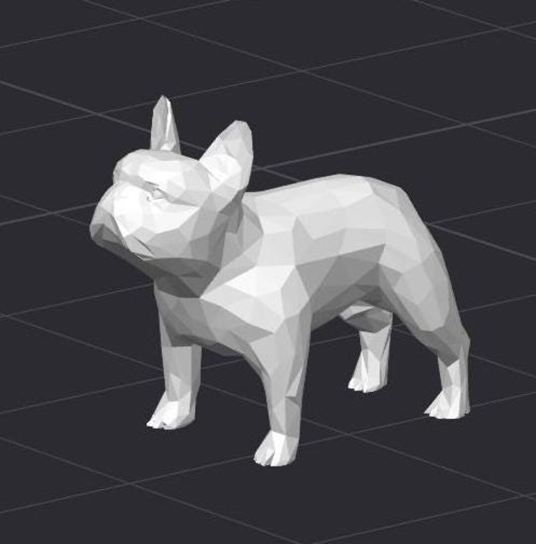 Low Poly French Bulldog STL 3D Printer File Frenchie Frenchy - Etsy