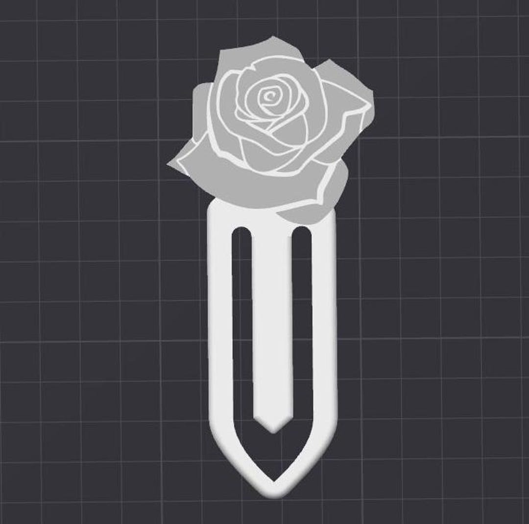 Rose Flower Bookmark STL 3D Printer File - Etsy