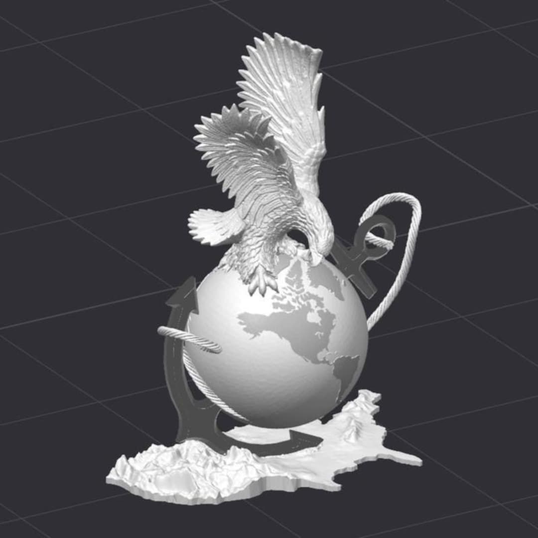 USMC Eagle Anchor Globe United States Marine Corp STL 3D Printer File ...