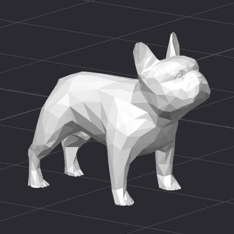 Low Poly French Bulldog STL 3D Printer File Frenchie Frenchy - Etsy