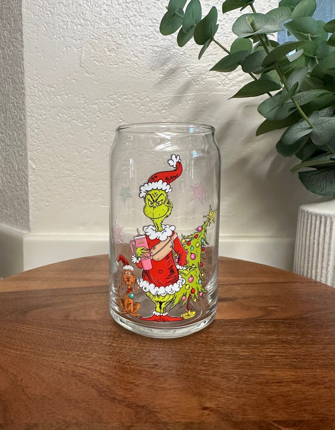 Boujee Grinch Glass Cup - Etsy