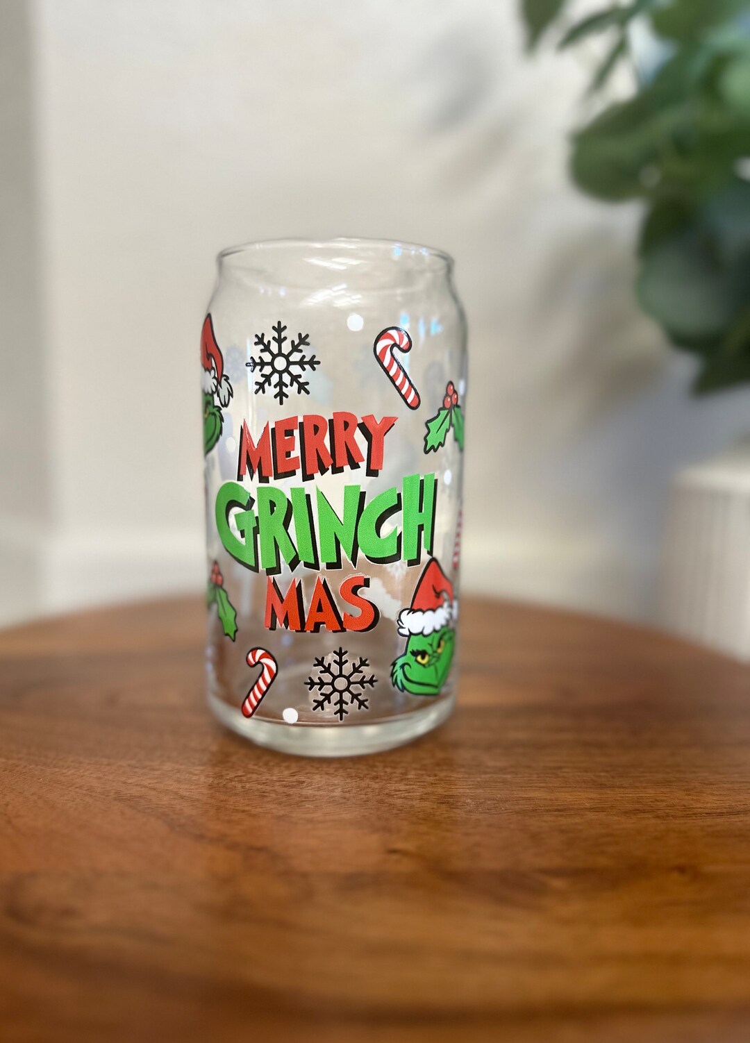 Merry Grinchas Candy Canes Glass Cup - Etsy Australia