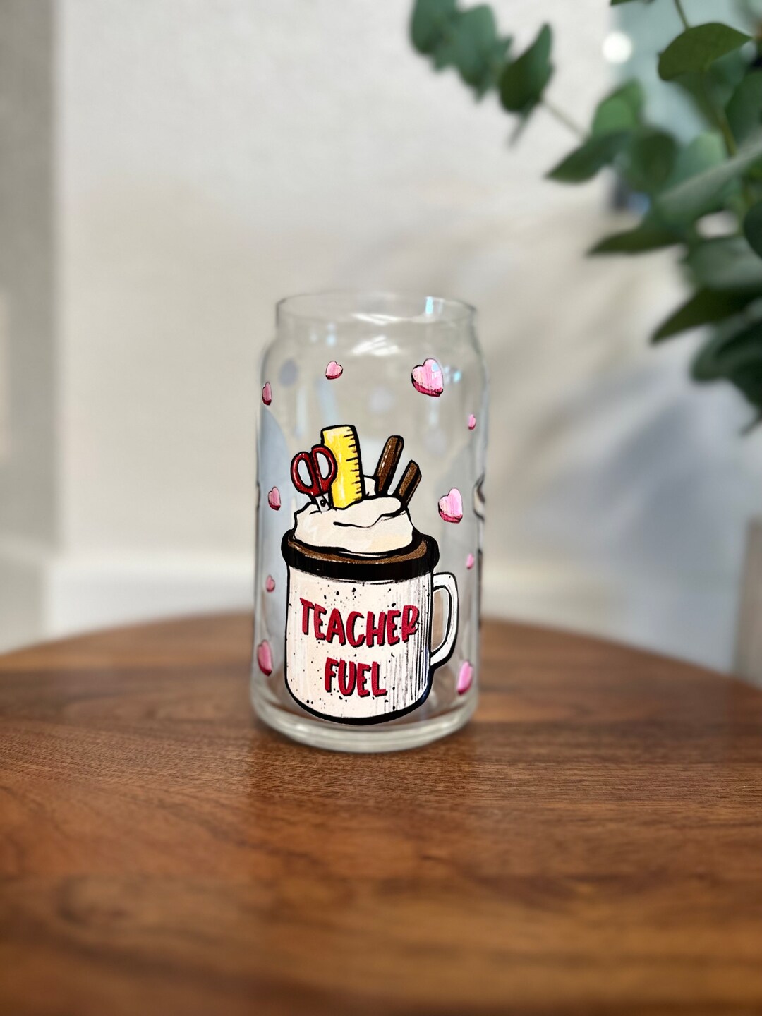 Teacher Fuel Glass Cup - Etsy
