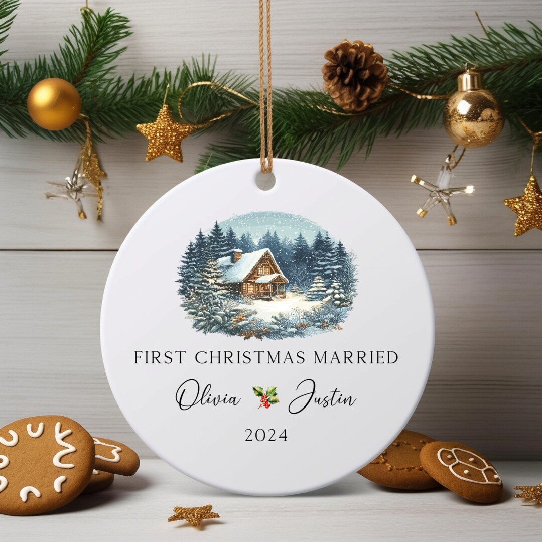 First Christmas Married Ornament, Custom Wedding Gift, Just Married ...