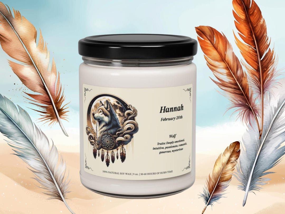 Personalized Native American Spirit Animal Candle: Birth Totem Gift - Etsy
