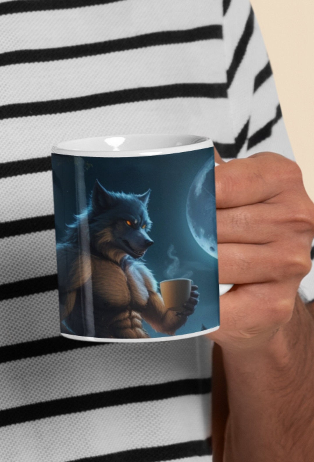 Werewolf Coffee Mug 11 Oz, Beastly Brew Cup, Wolf Moon Mug, Werewolf ...
