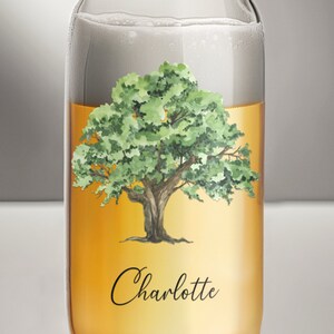 Custom Oak Tree Glass, Birth Tree Libbey Glass, Nature Lover Gift ...