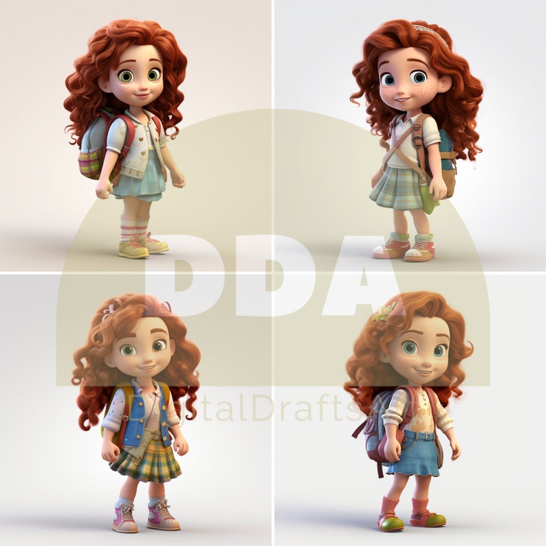 4 Girly Cute High-quality Cartoon Characters | High Quality Cartoons ...