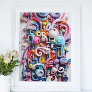 Cartoon 3D Colorful Wall Art - Digital Cartoon Download - High Quality ...