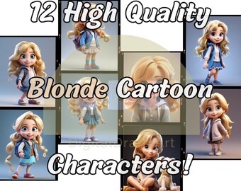 4 Girly Cute High-quality Cartoon Characters | High Quality Cartoons ...