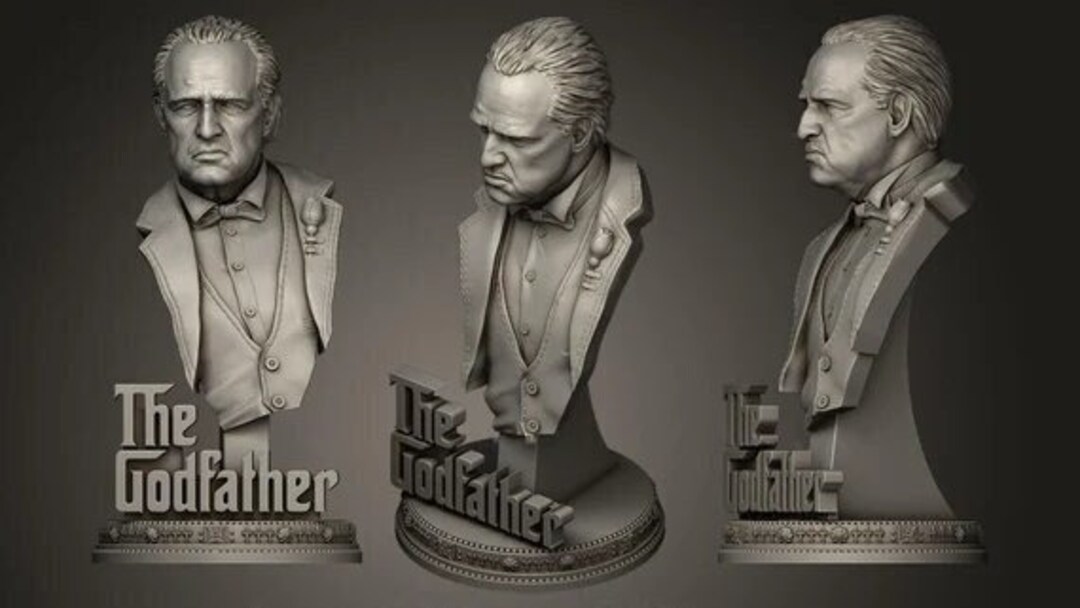 The Godfather Bust 3D Model STL File 3D Printer, Vito Corleone Brando , 3D Print Model Gift ...
