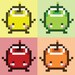 4-pack Stardew Valley Inspired Junimo Colorful Quad Digital Art Wall ...