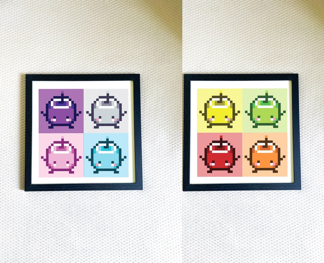 2-pack Stardew Valley Inspired Junimo Colorful Quad Digital Print: Pink ...