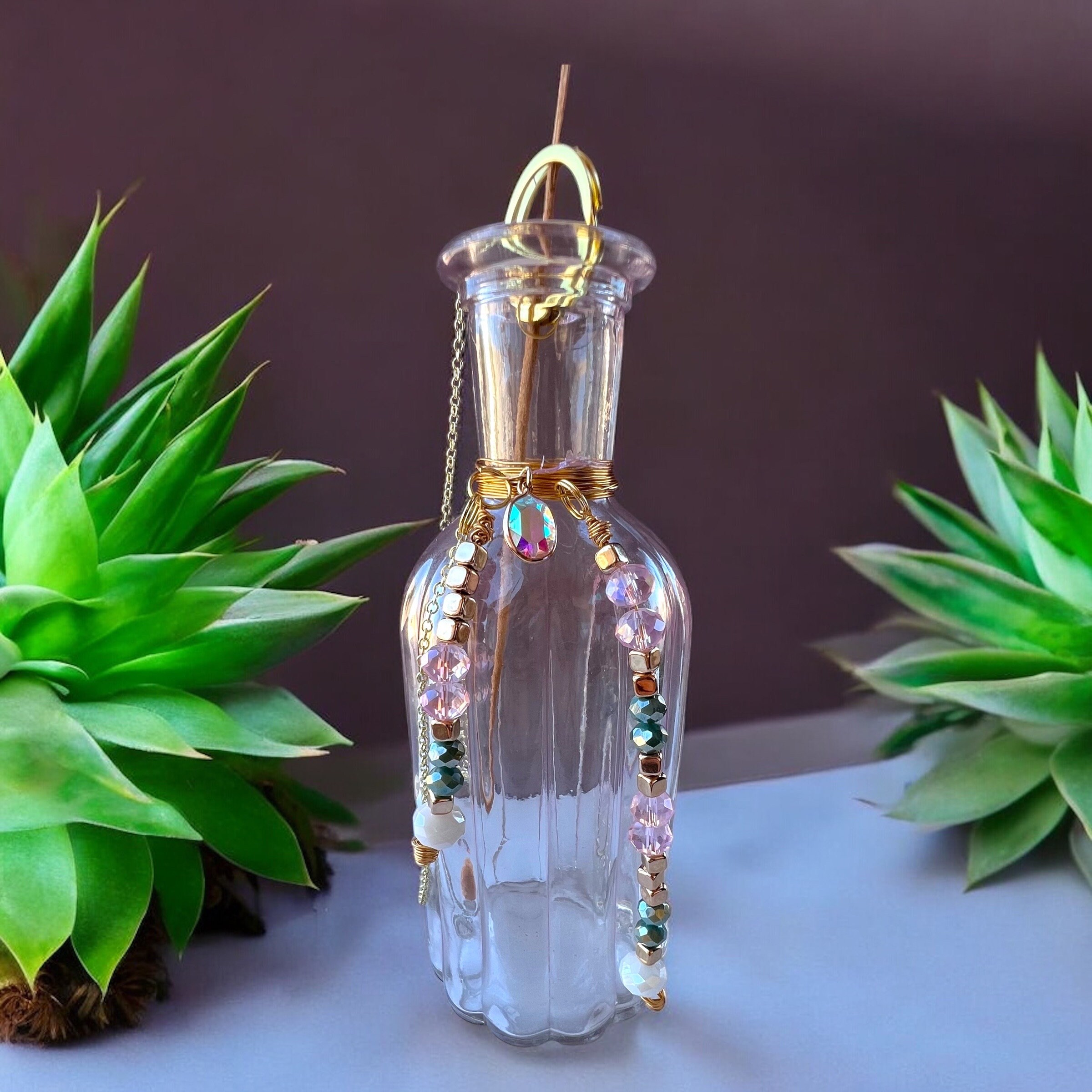 Custom Embelished Incense Bottle - Handmade Desert Inspired Home Decor ...