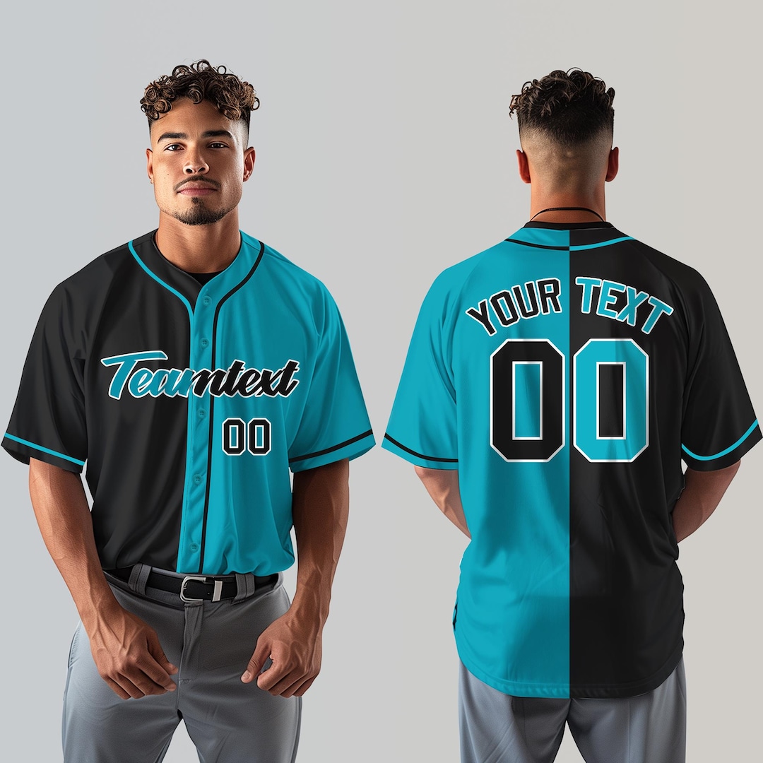 Split Design Custom Baseball Jersey With 3D Printed Name and Number ...