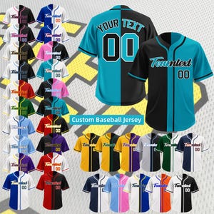 Split Design Custom Baseball Jersey With 3D Printed Name and Number ...