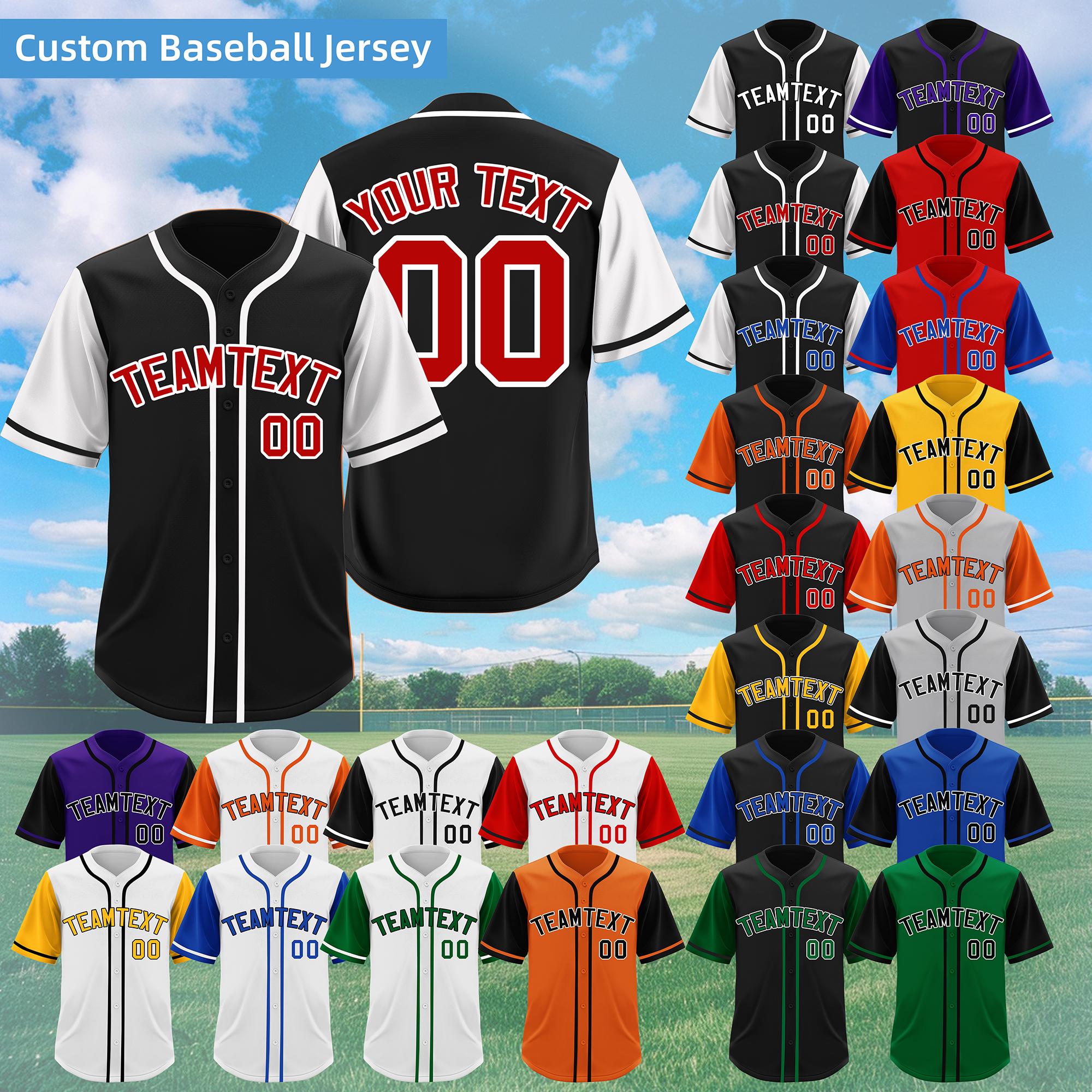 Custom Embroidered Baseball Jersey With Arched Team Name, Personalized ...