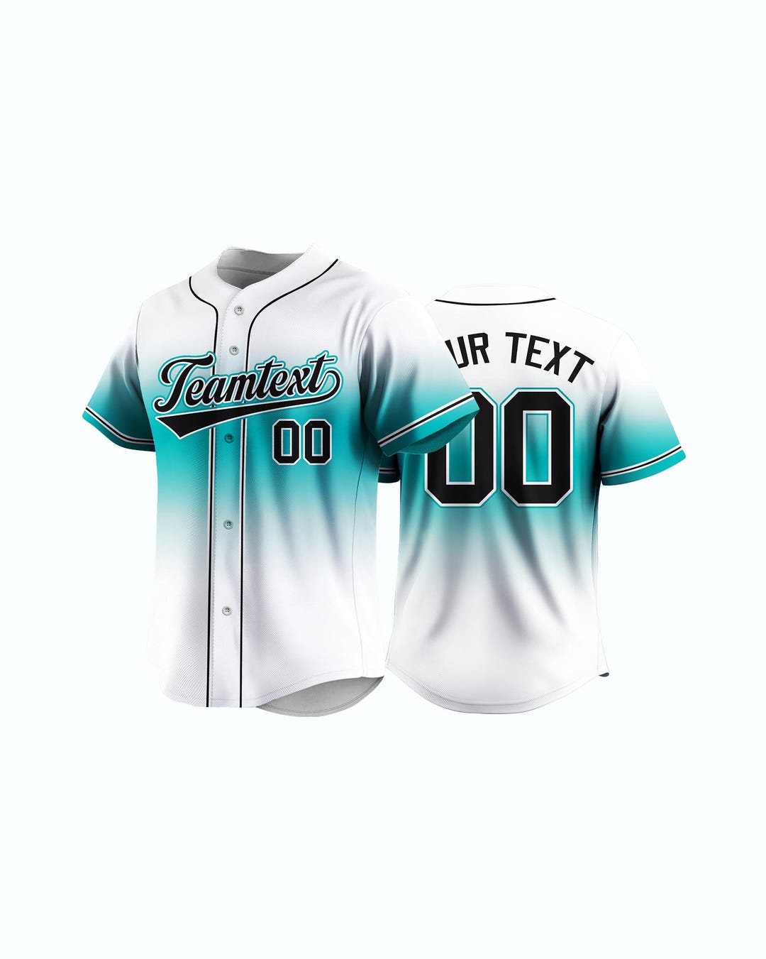 Custom Gradient Baseball Jersey for Men Women – Heat Press Personalized ...