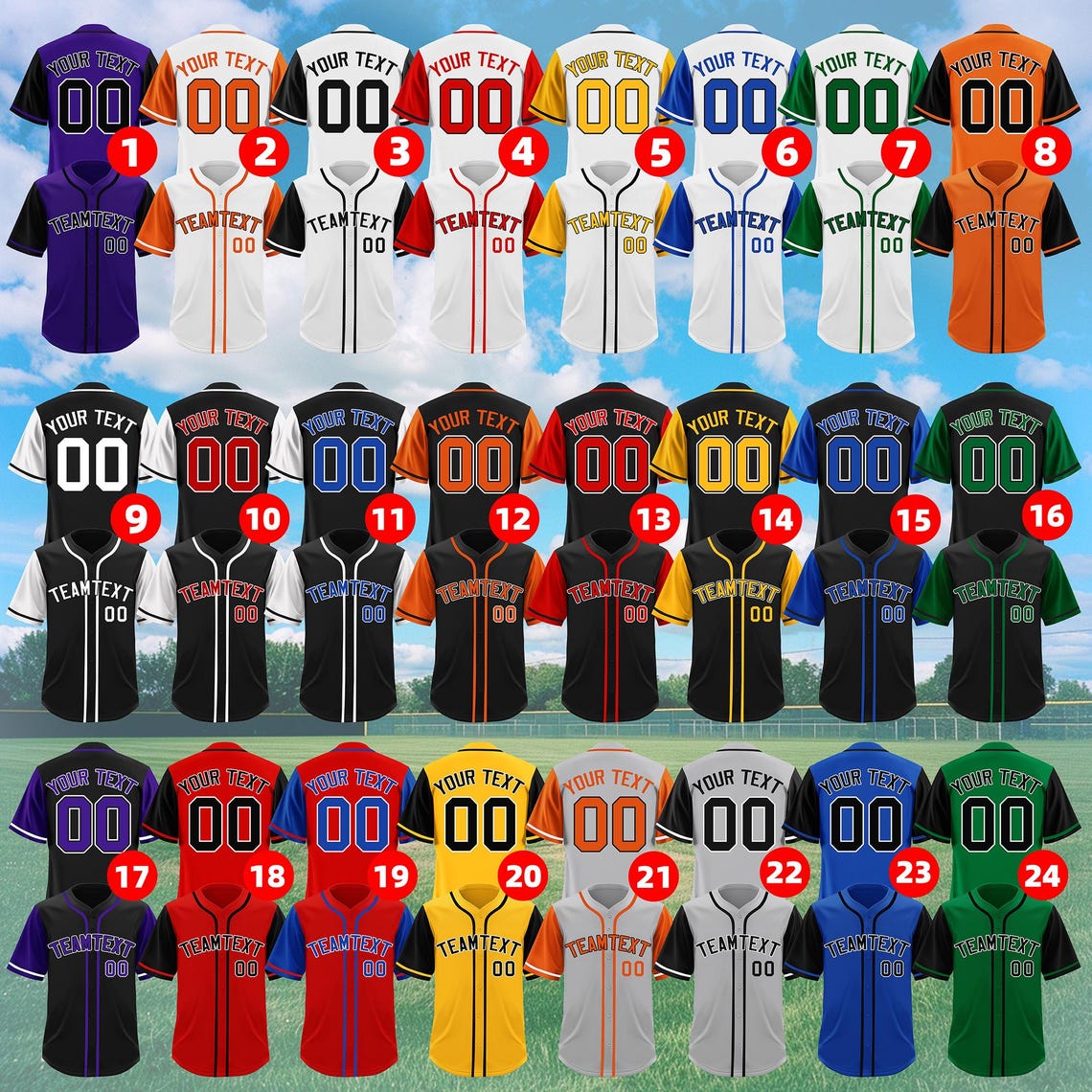 Custom Embroidered Baseball Jersey With Arched Team Name, Personalized ...