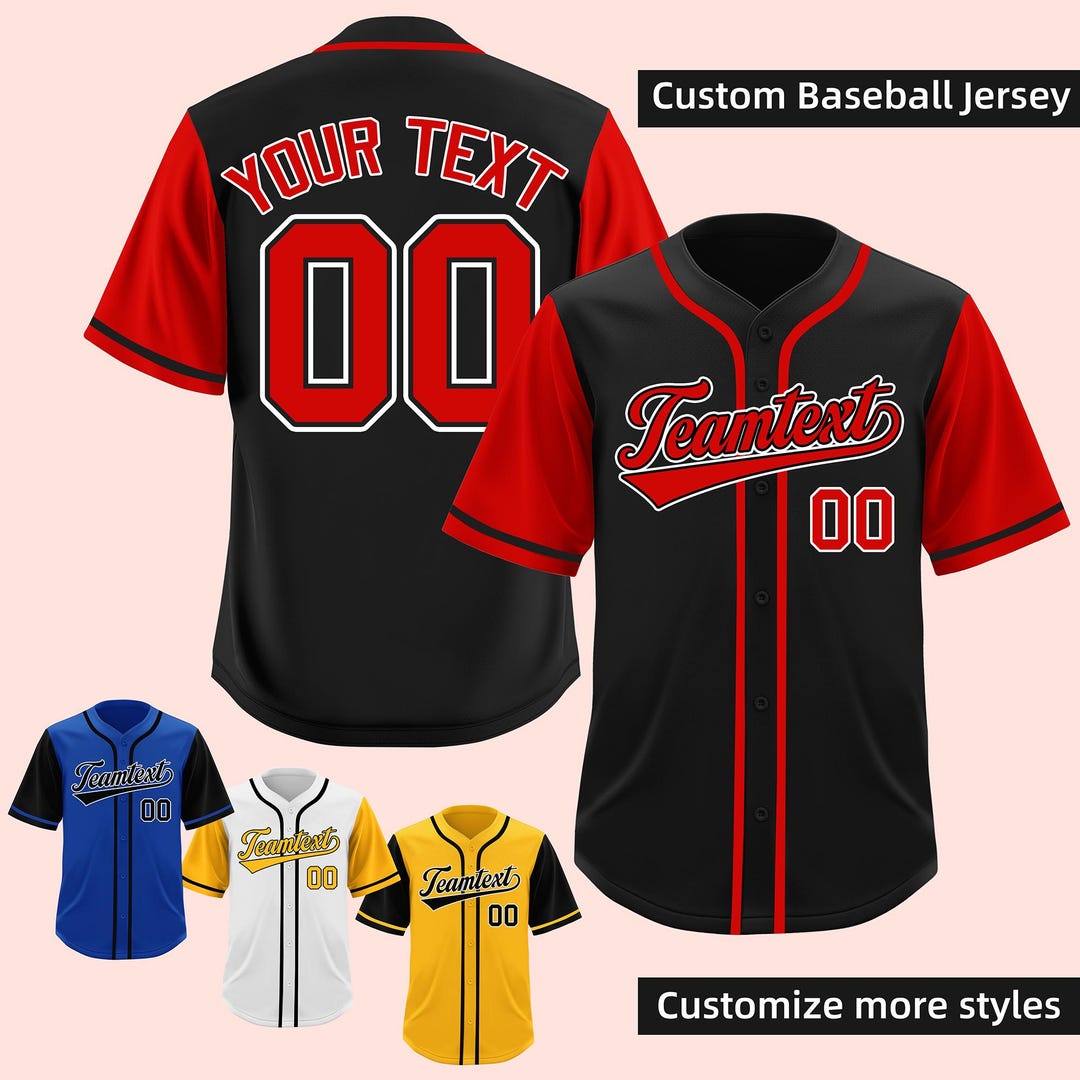 Customizable Baseball Jersey Personalized Team Name, Number, and Name ...