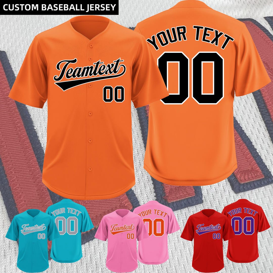 Custom Baseball Jersey With Embroidery or Heat Transfer Printing ...