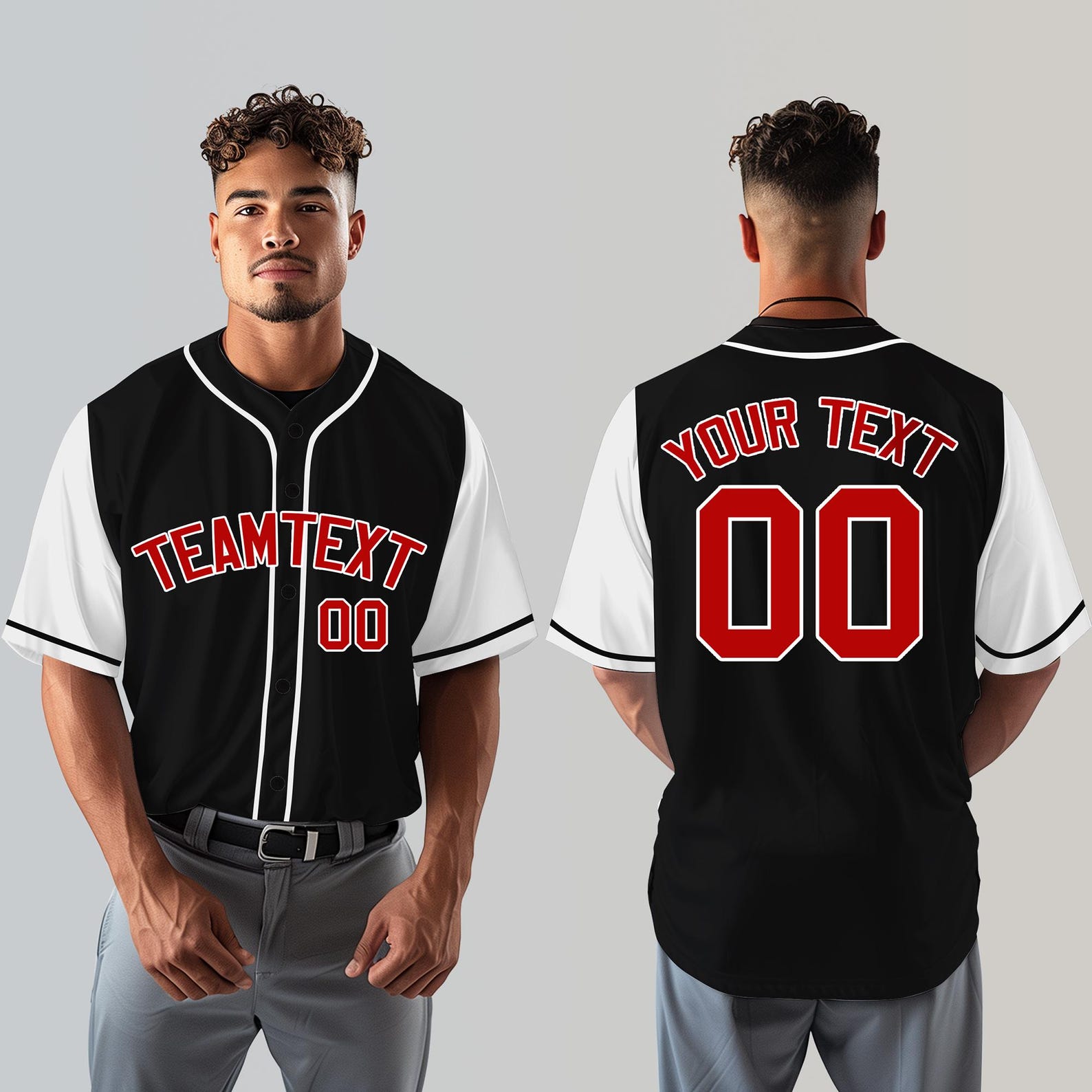 Custom Embroidered Baseball Jersey With Arched Team Name, Personalized ...