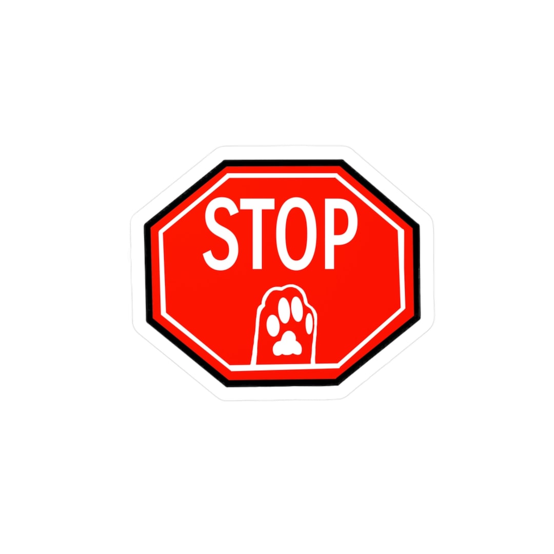 Stop Sign Cat Sticker - Etsy
