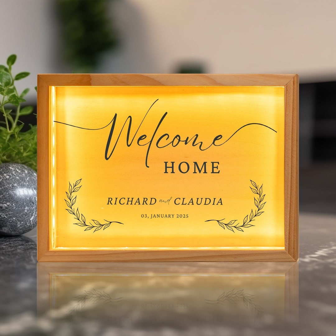 Personalized Lighted Welcome Sign for Homes Minimalist Stylish LED ...