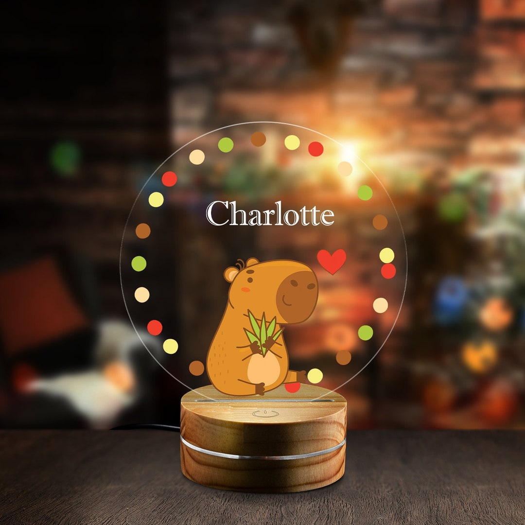 Custom Multi-color Capybara Light With Remote for Nursery Personalized ...