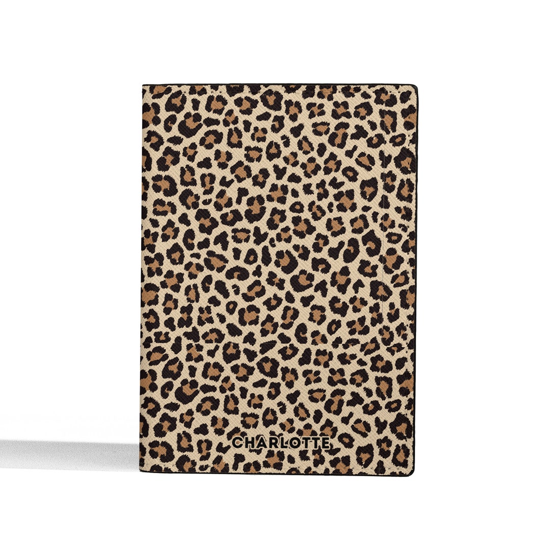 Personalized Leopard Print Passport Holder With Name Custom Vegan ...