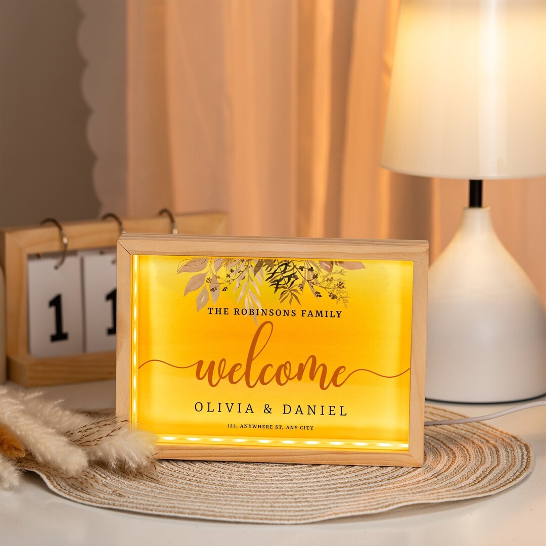 Personalized Lighted Welcome Sign for Homes - Home Sweet Home LED Light ...