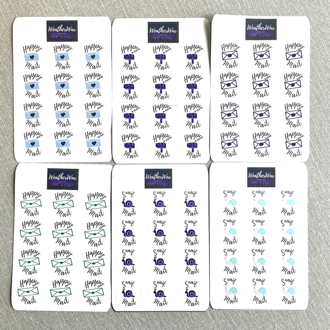 Mail Sticker Sheets. Happy Mail/snail Mail/pleasing Post. Envelope ...