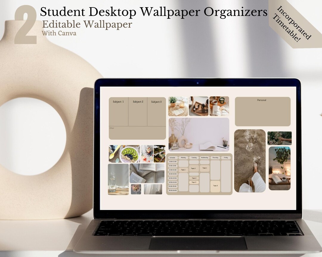 Minimalistic Desktop Wallpaper, Student Aesthetic Background, Timetable ...