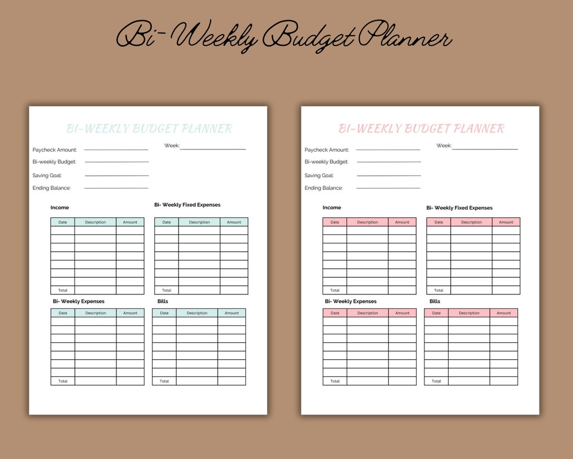 Digital Biweekly Budget Planner, Budget by Paycheck, Finance Tracker ...