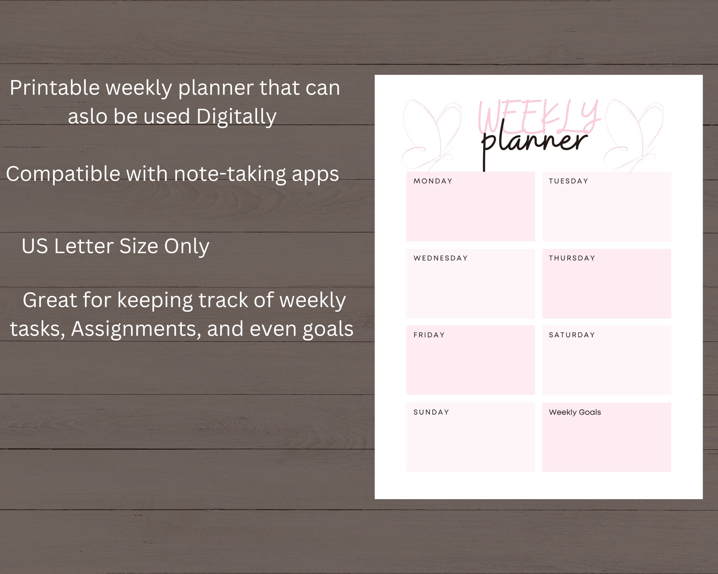 2024 Weekly Planner Printable Digital Weekly Planner Colorful Weekly ...